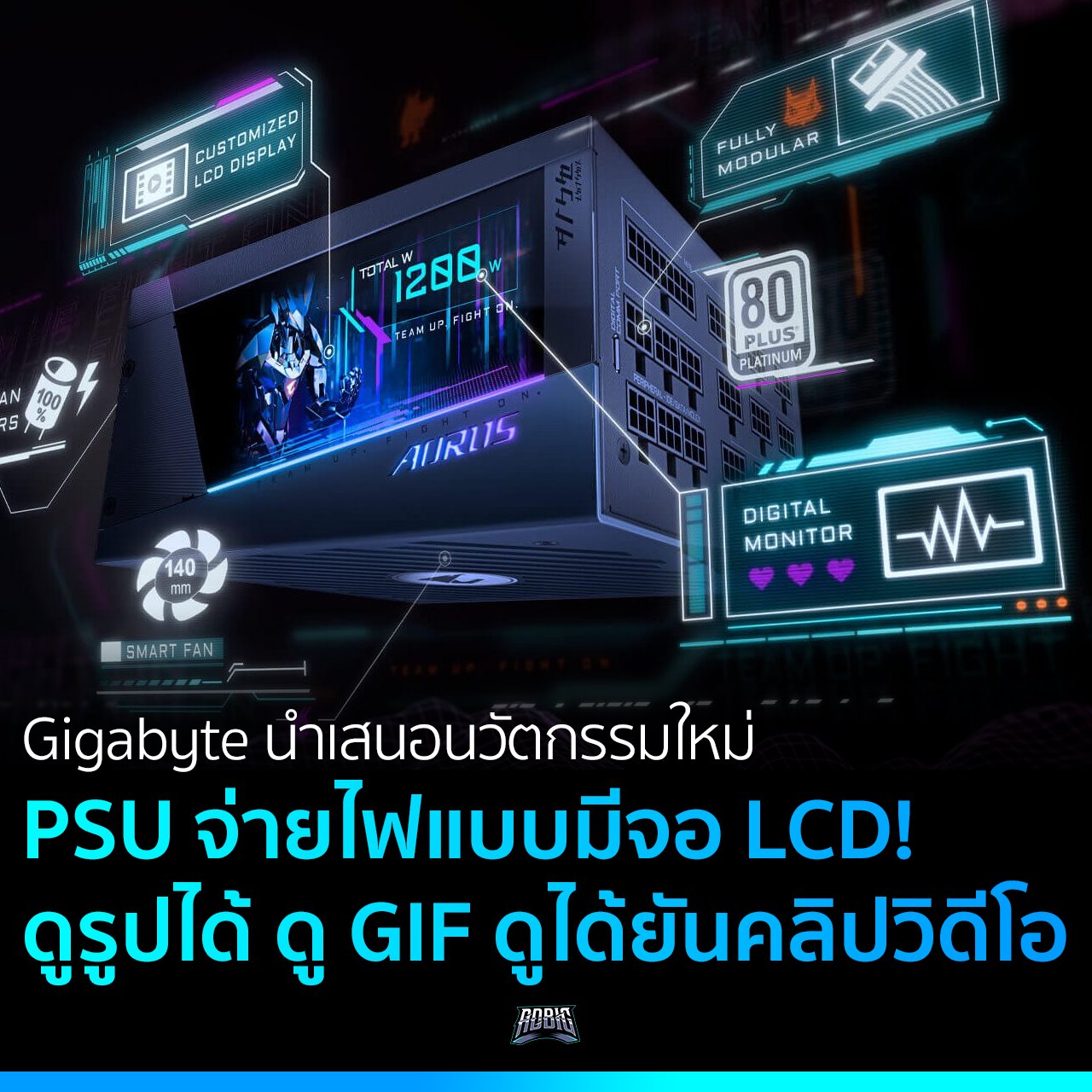 Gigabyte นำเสนอนวัตกรรมใหม่ PSU จ่ายไฟแบบมีจอ LCD! ดูรูปได้ ดู GIF ดู ...