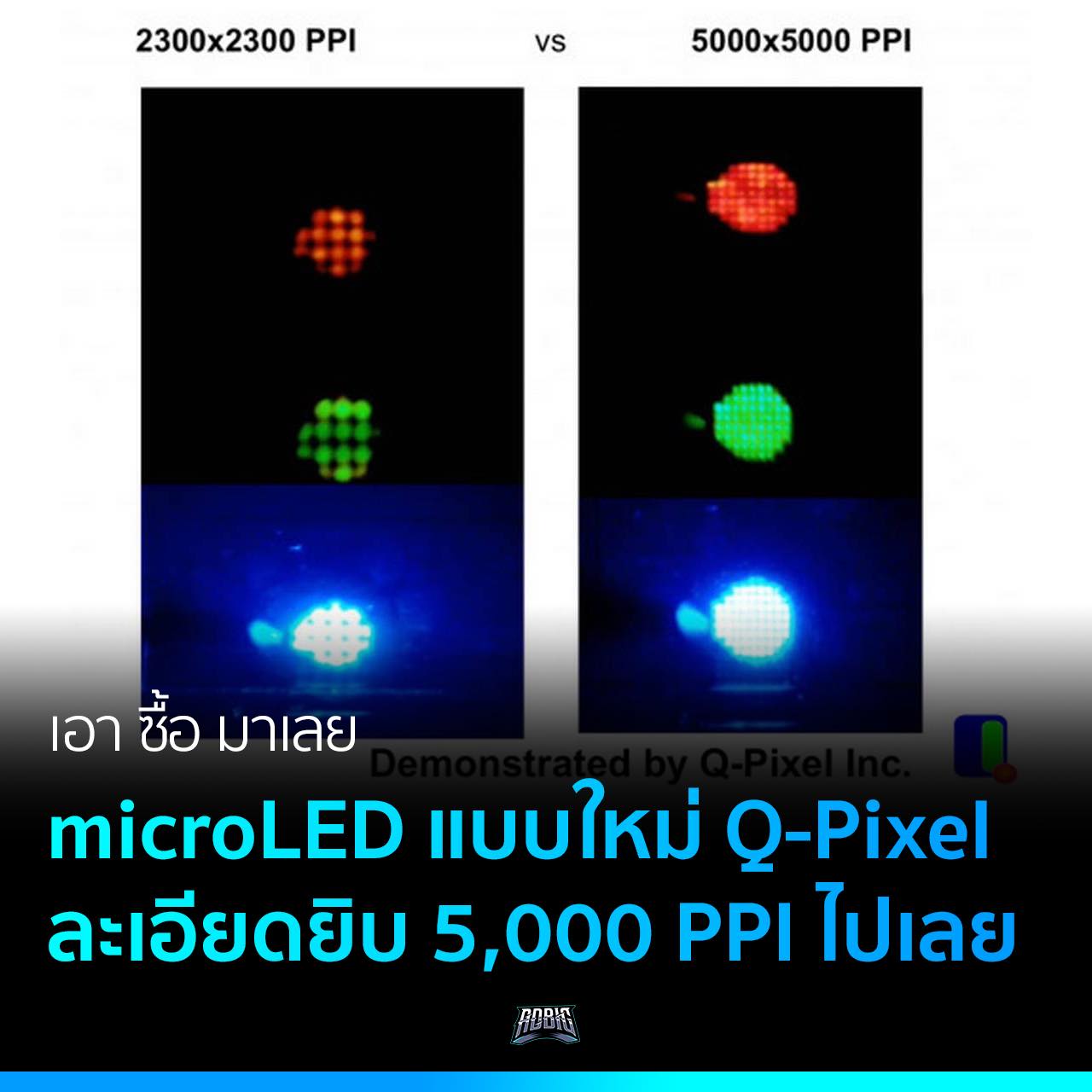 เอา ซื้อ มาเลย microLED แบบใหม่ Q-Pixel ละเอียดยิบ 5,000 PPI ไปเลย – ADBIG